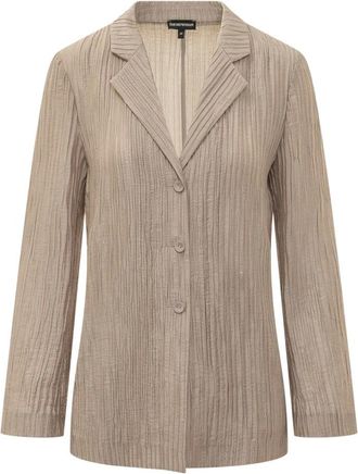 Emporio Armani Femme, Vestes, Beige, Taille: 38 FR Woven Blazer