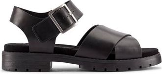 Clarks Femme Orinoco Cross Sandale, Black Leather, 37.5 EU