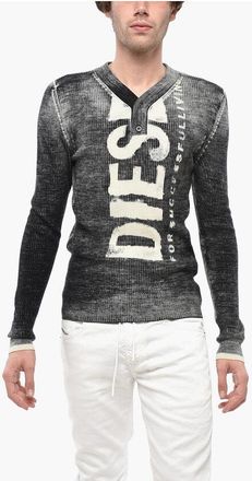 Diesel ESSENTIALS Ribbed Wool K-ATULLUS Sweater with Front Logo size Xl