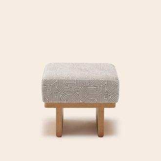 Madura Tabouret Anca Klark blanc et naturel - BEIGE