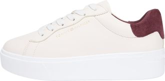 Tommy Hilfiger Damen Chic Platform Cupsole Sneaker Fw0Fw09021 Low Top, BEIGE (Soft Cream/Marzemino), 40 EU