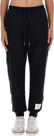 Thom Browne Femme, Pantalons, Bleu, Taille: 42 FR Pantalon de surv&ecirc;tement &agrave; finitions gros-grain