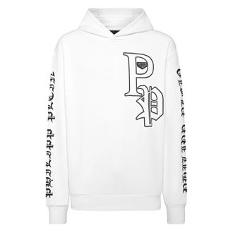 Philipp Plein Hoodie Sweatshirt LS Gothic Plein - - Sweatshirts & Hoodies - Herren - Wei&szlig; - 3XL