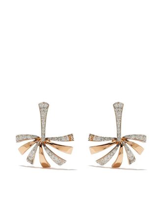 Brumani puces doreilles Buriti en or 18ct orn&eacute;es de diamants - Rose