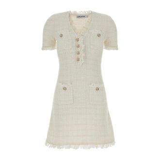 Self Portrait Femme, Robes, Beige, Taille: 36 FR Robe courte en maille textur&eacute;e