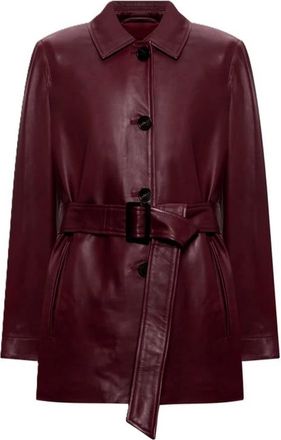 Max Mara Femme, Vestes, Rouge, Taille: 36 FR Giacca in pelle