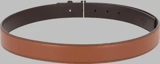 Hogan Womens Leather T-Buckle Belt Brown Calfskin