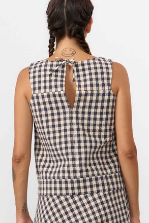 Suite13lab Damen vegan Top Aruba Check Grau