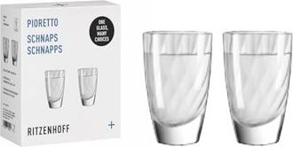Ritzenhoff 3991003 2in1-Glas für Schnaps oder Espresso - 40 ml - 2er Set - Pioretto, transparent mit feiner-Struktur - Made in Germany