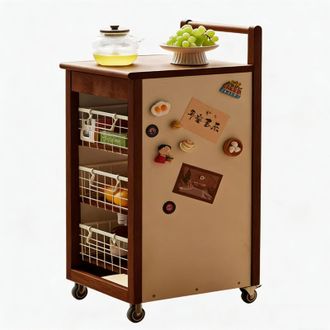 Generic Sideboard, Rollwagen mit Rollen, mehrstufiges Ordnungssystem aus Drahtk&ouml;rben, Rollkonstruktion, die sowohl als Aufbewahrungsregal als auch als tragbar