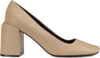 Sergio Rossi Convex square-toe pumps - Nude