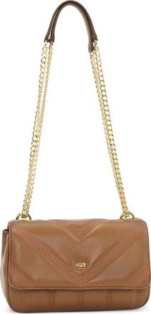 DKNY Womens Flap Shoulder Bag, Cashew