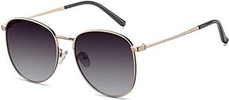 Generic Lunettes de soleil à monture ronde en métal polarisé 2025 pour hommes et femmes, lunettes de soleil en plein air, lunettes de conduite de plage (coule