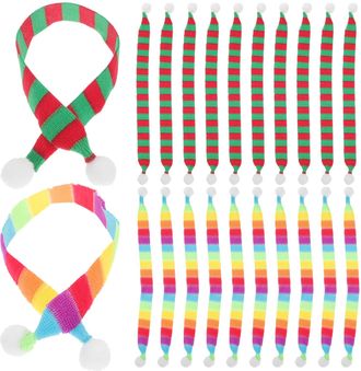 BESPORTBLE 40st&uuml;cke Mini-weihnachtsschals zum Stricken Winzige Schneemann-strickschals f&uuml;r Bastelarbeiten Weihnachtsdekoration als Accessoire f&uuml;r Puppen und Schn