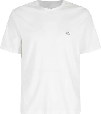 C.P. Company C.p. Company, Homme, Tops, Blanc, Taille: L T-shirt &agrave; manches courtes avec logo en jersey 30/1