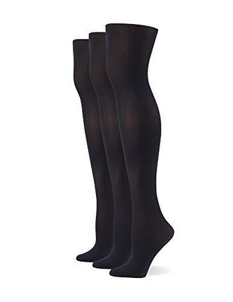 No Nonsense Opaque Seamless Tight Collants, Noir-Lot de 3 Paires, XL Femme