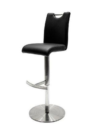 Robas Lund Barstuhl Schwarz 360°drehbar mit Kunstlederbezug, belastbar bis 120 kg