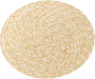 DOITOOL Rustikales Rundes Tischset Aus Strohgewebe K&uuml;chentopfmatte Hitzebest&auml;ndiger Untersetzer F&uuml;r Esstisch Haushalt 36cm Gelb