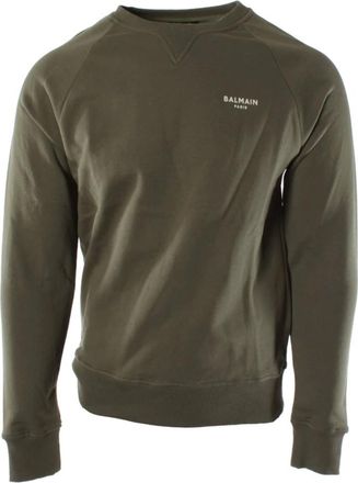 Balmain Homme, Sweatshirts et sweats &agrave; capuche, Vert, Taille: XS Paris Flocked SweaT-shirt