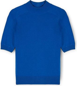 Motivi Femme, Pulls, Bleu, Taille: 38 FR Pull col roulé en mélange de soie