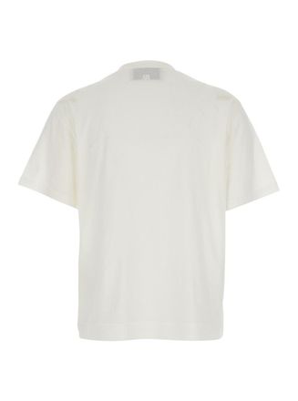 Ami Womens T-Shirt With Heart Patch White Cotton T-Shirts & Jerseys