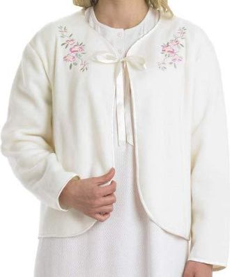 Slenderella Veste de lit polaire &agrave; nouer (10/12, cr&egrave;me)