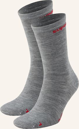 super.natural 2er-Pack Trekking-Socken All Day grau
