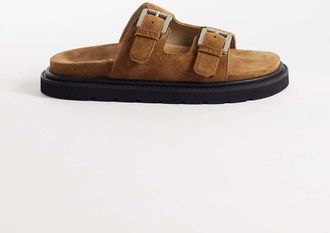 WALK LONDON Walk London - Budapest - Sandalen aus hellbraunem Wildleder mit zwei Riemen-Brown