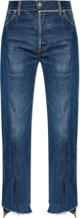 VETEMENTS Femme, Jeans, Bleu, Taille: 40 FR Jean Droit Iconique D&eacute;coup&eacute;