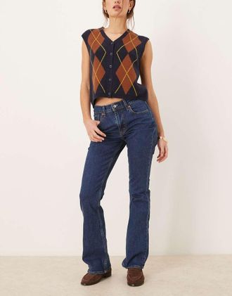 Abercrombie & Fitch Jean bootcut &agrave; taille mi-haute - Indigo-Bleu marine