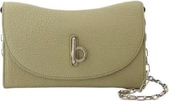 Burberry Femme, Sacs, Beige, Taille: ONE Size Sac bandouli&egrave;re en cuir avec d&eacute;tail de cha&icirc;ne