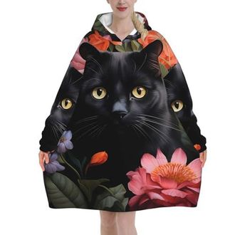 Generic Sweat &agrave; capuche Black Crows Under Full Moon pour femmes et hommes adultes surdimensionn&eacute;s pour une couverture douce et chaude