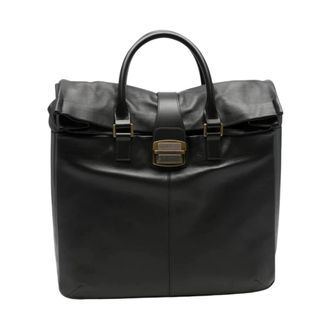 Emporio Armani Ledertasche mit Henkeln und Schnallenverschluss - - Bags - Herren - Schwarzk - ONE SIZE