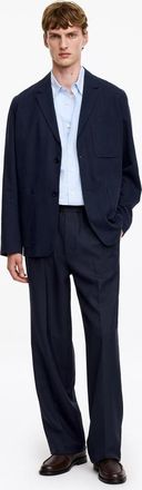 Arket Weite Pull-on-Hose In Hopsack-Bindung -Blau