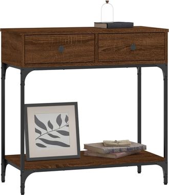 Generic Wohnzimmertisch Tisch mit verstellbaren Beinen, Konsolentisch, Beistelltisch mit viel Stauraum, Ablagetisch, Flurtisch, Holzwerkstoff(Braune Eiche 100