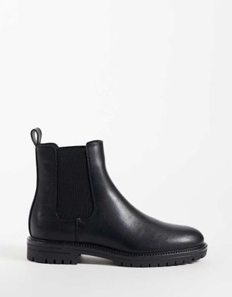 Asos bottines Chelsea &agrave; semelle crant&eacute;e noires