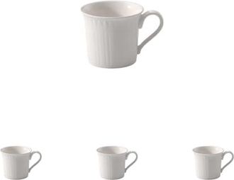 Villeroy & Boch Cellini Tasse, 200 ml, Premium Porzellan, Wei&szlig; (Packung mit 4)