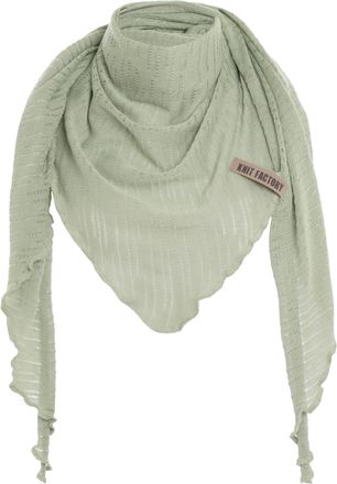 Knit Factory José Dreieckstuch - Damen Dreieckstuch - Fein Gestrickter Baumwollmix-Schal - 190x85 cm - Sage Green