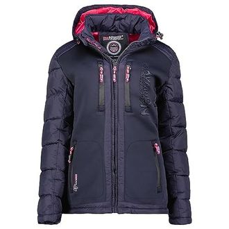 Geographical Norway Beachwood Lady - Doudoune Chaude Matelassee Femme Automne Hiver - Veste Manteau Chaud - Blouson Coupe Vent Manches Longues Rembourrage - Femme (Marine
