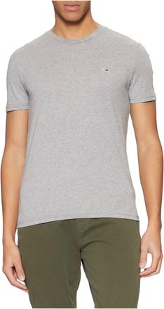 Tommy Jeans Herren T-Shirts Kurzarm Tee Rundhalsausschnitt, Grau (Grey Htr), XS