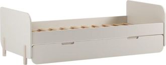 Vente-Unique Lit gigogne 2 x 90 x 190 cm - MDF et pin - Coloris : Naturel et beige - TALUDO