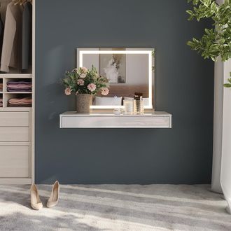 Vicco Schminktisch Sherry, Wei&szlig;, 100 cm 2 Teile