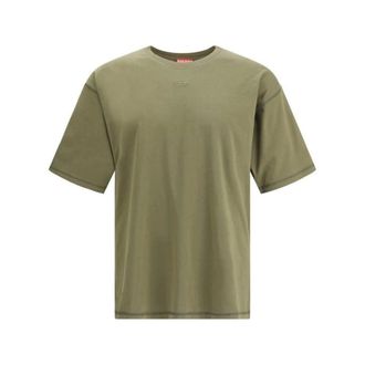 Diesel Homme, Tops, Vert, Taille: S T-shirt en coton &agrave; col rond