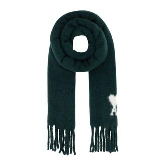 Ami Alpaka-Schal mit Ami de Coeur - - Accessories - Damen - Gr&uuml;n - ONE SIZE