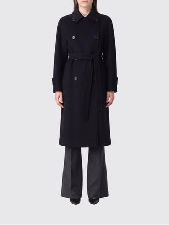 Max Mara S Max Mara Long manteau crois&eacute; en pure laine vierge avec ceinture