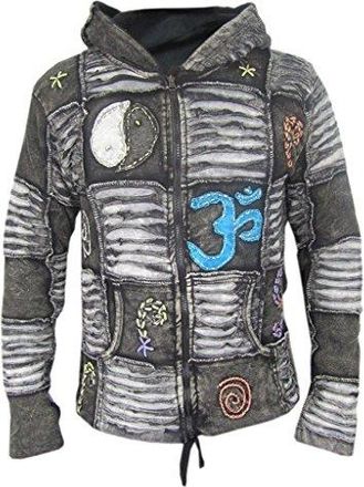 Gheri Little Kathmandu Veste &agrave; capuche en polaire style gothique pour homme - noir - Large