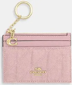 Coach Mini Skinny Ausweisetui Aus Loved-Denim Mit Steppung Und Anh&auml;nger