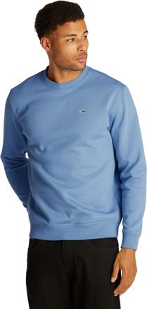 Tommy Jeans Herren Sweatshirt Regular Fit Flag Fleece Rundhalsausschnitt, Blau (Colorado Blue), XS