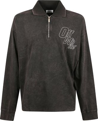 Off-white Homme, Tops, Noir, Taille: M Outline Arrow Fleece L/S Polo