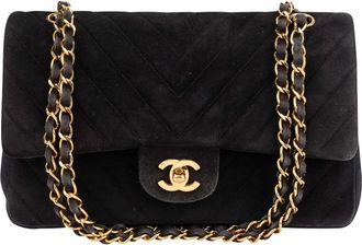 Chanel Crossbody Bags - Chanel Quilted Suede 24K Medium Double Flap Crossb - Gr. unisize - in Bunt - f&uuml;r Damen